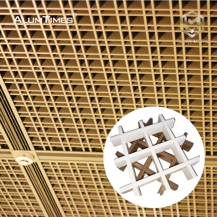 Modern Mall Hall Supermarket Aluminum Grid Ceilings Open Cell Metal ...